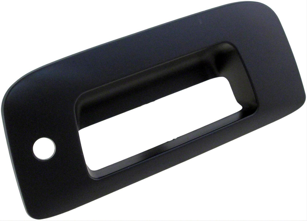 Silverado 3500 Tailgate Handle Bezel; Smooth Black; With Keyhole (07-14 ...