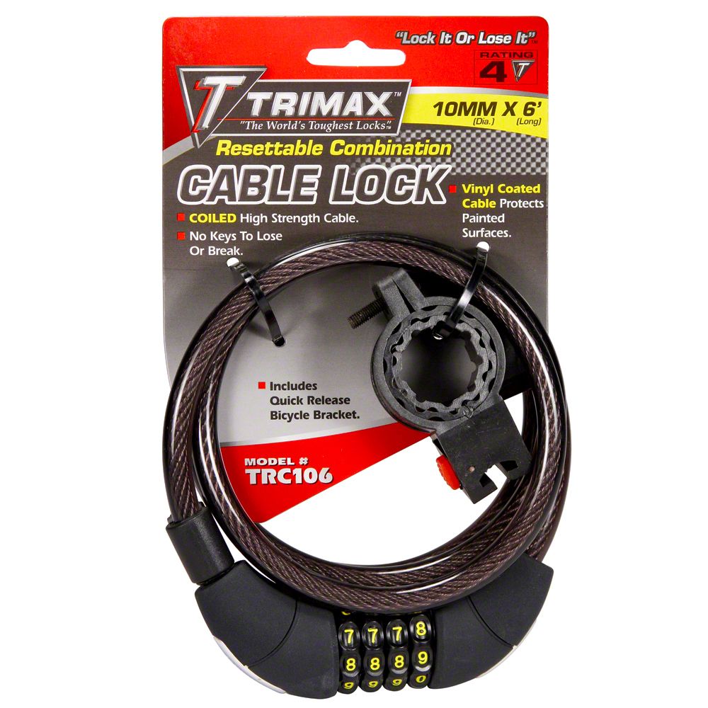 Silverado 3500 TRIMAFLEX Coiled Cable Lock with Resettable Combo Lock ...