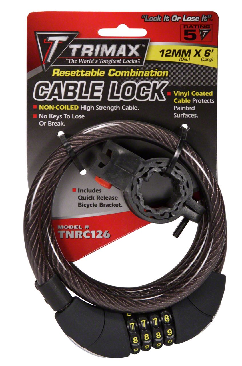 Silverado 3500 TRIMAFLEX Non-Coiled Cable Lock with Resettable Combo ...