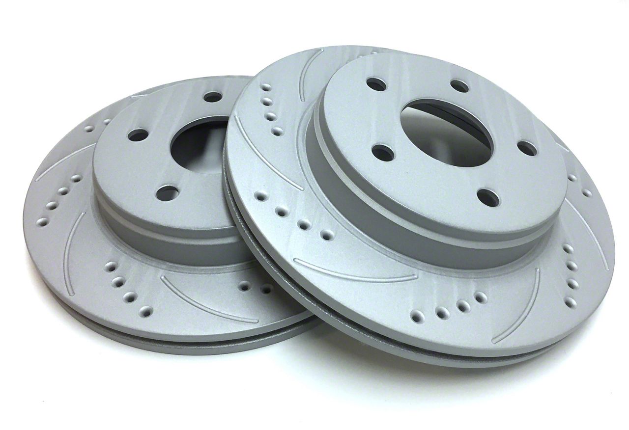 SP Performance Sierra 1500 Cross-Drilled Rotors with Gray ZRC Coating; Front Pair C55-097 (05-06 ...