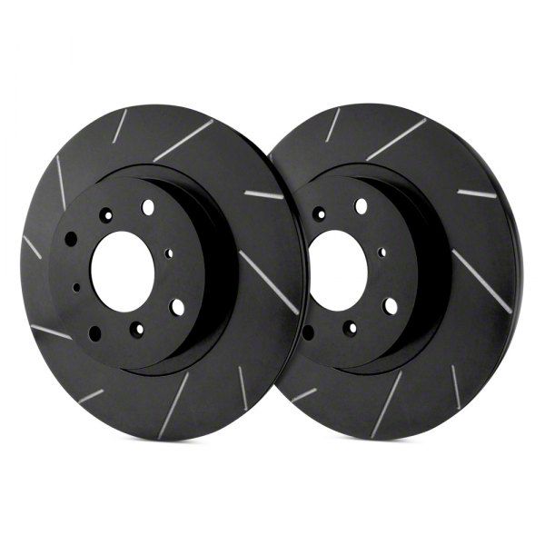 SP Performance F-150 Slotted 7-Lug Rotors with Black ZRC Coating; Front ...