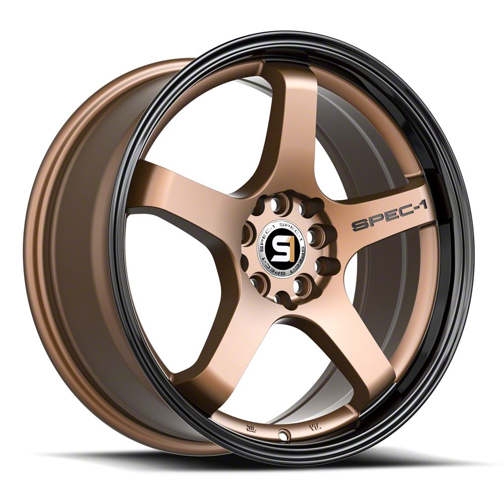 Spec-1 Dakota SPT-31 Matte Bronze and Black Lip 5-Lug Wheel; 17x7.5 ...