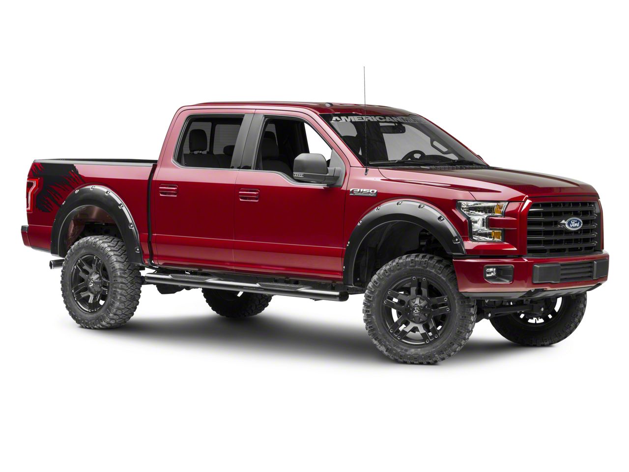SEC10 F-150 Shredded Rear Bed Accent Decal; Matte Black T581626 (15-20 ...
