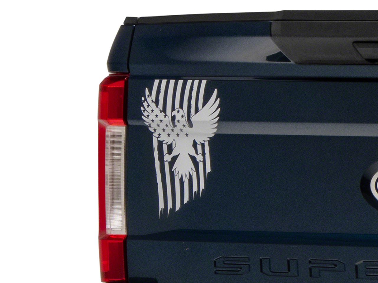 SEC10 F-250 Super Duty Eagle Stars and Stripes Decal; White T580531 ...