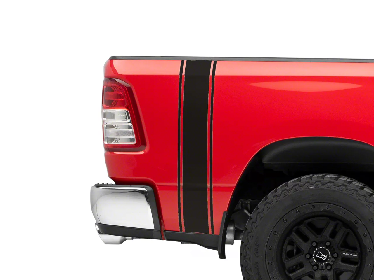 SpeedForm RAM 1500 Rear Vertical Stripe; Matte Black R148741 (94-25 RAM ...