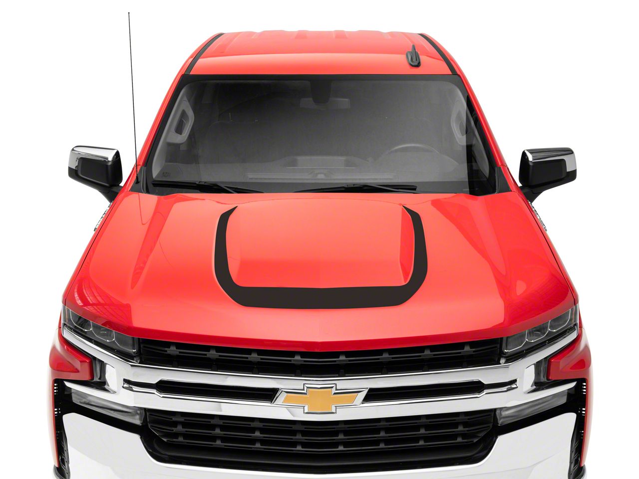 SEC10 Silverado 1500 Hood Decal; Matte Black S157663 (19-24 Silverado ...