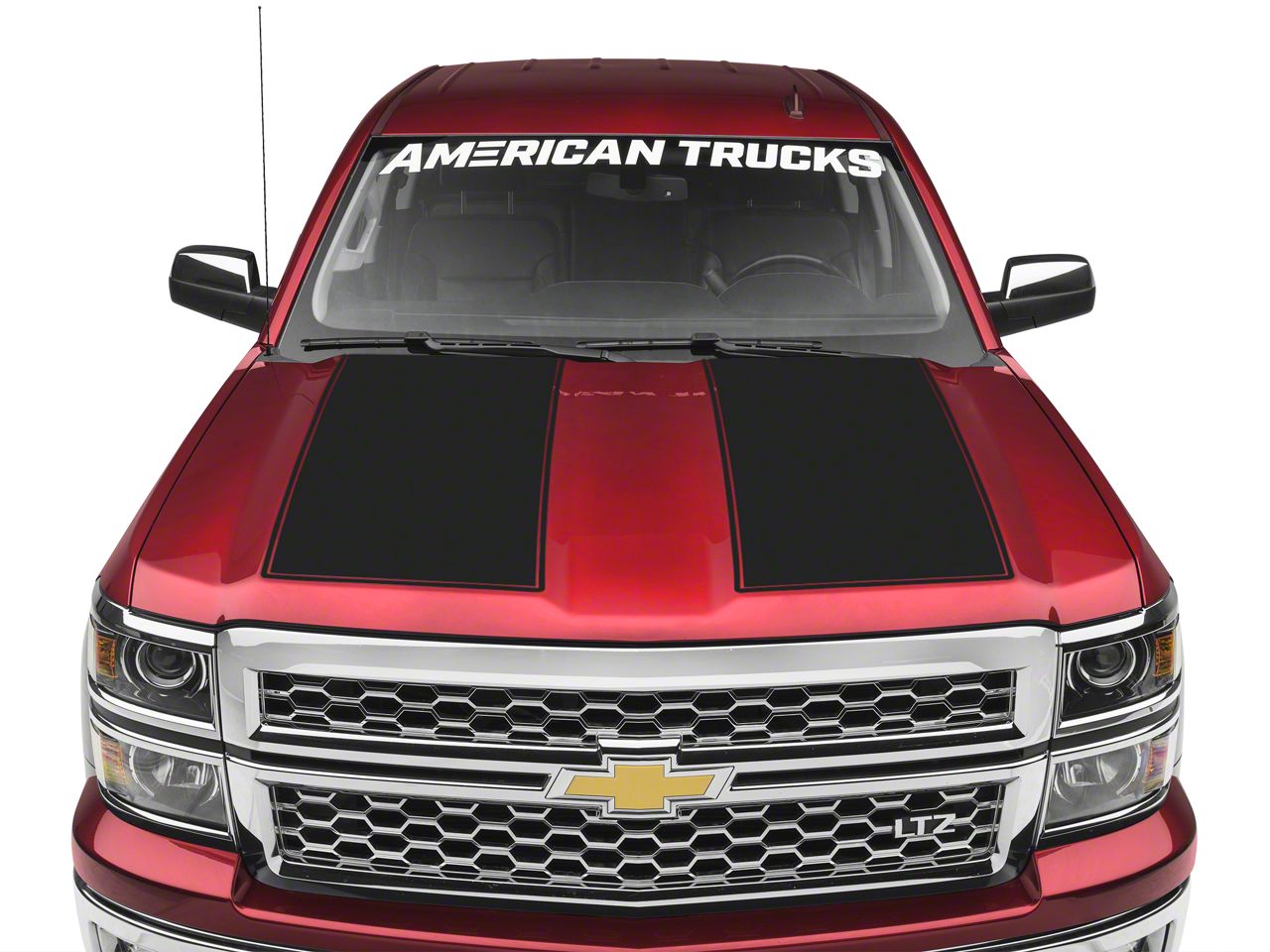 SEC10 Silverado 1500 Hood Decal; Matte Black S159928 (14-15 Silverado ...