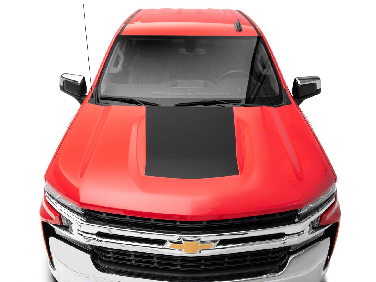 SEC10 Silverado 1500 Hood Decal; Matte Black S159931 (19-25 Silverado ...