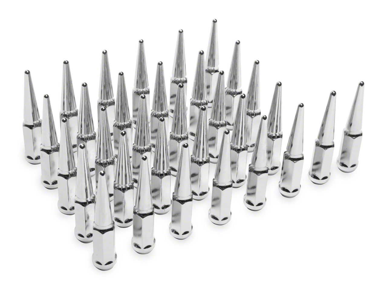 SpeedForm Silverado 2500 Chrome Spiked Lug Nut Kit; 14mm x 1.5; Set of ...