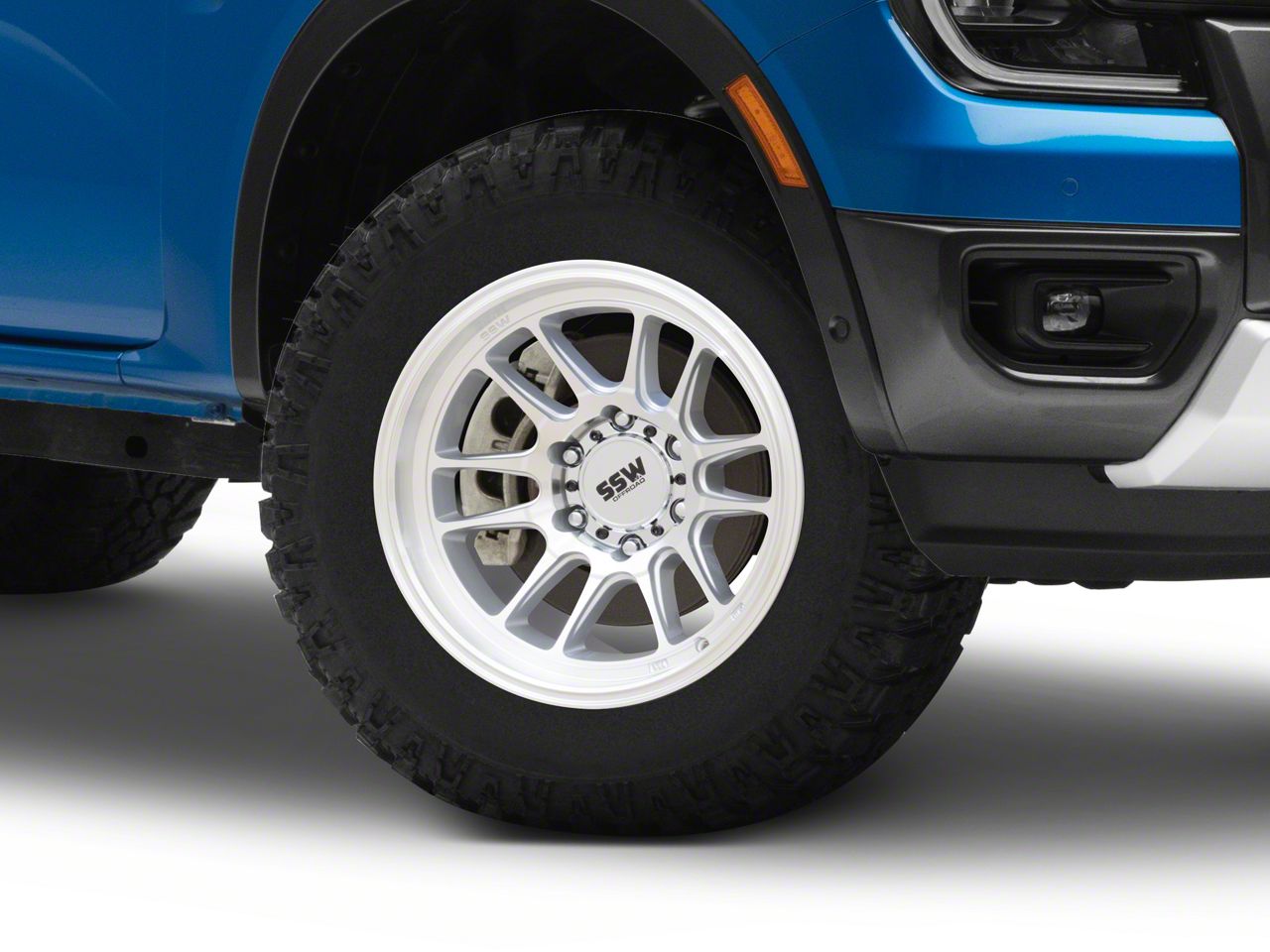 SSW Off-Road Wheels Ranger Raptor Machined Silver 6-Lug Wheel; 17x9 ...