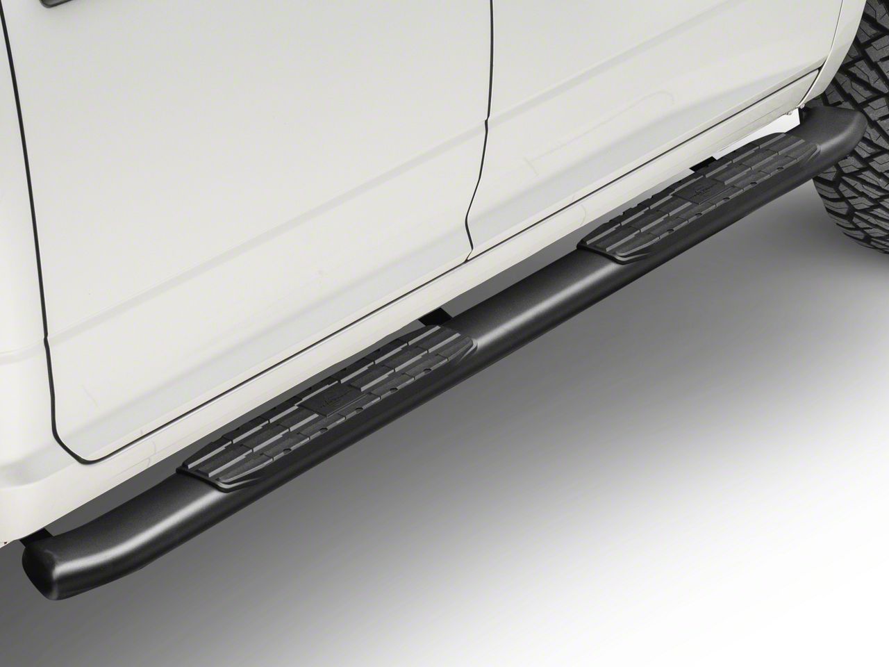 RAM 1500 4-Inch Blackout Series Side Step Bars (09-18 RAM 1500 Quad Cab ...
