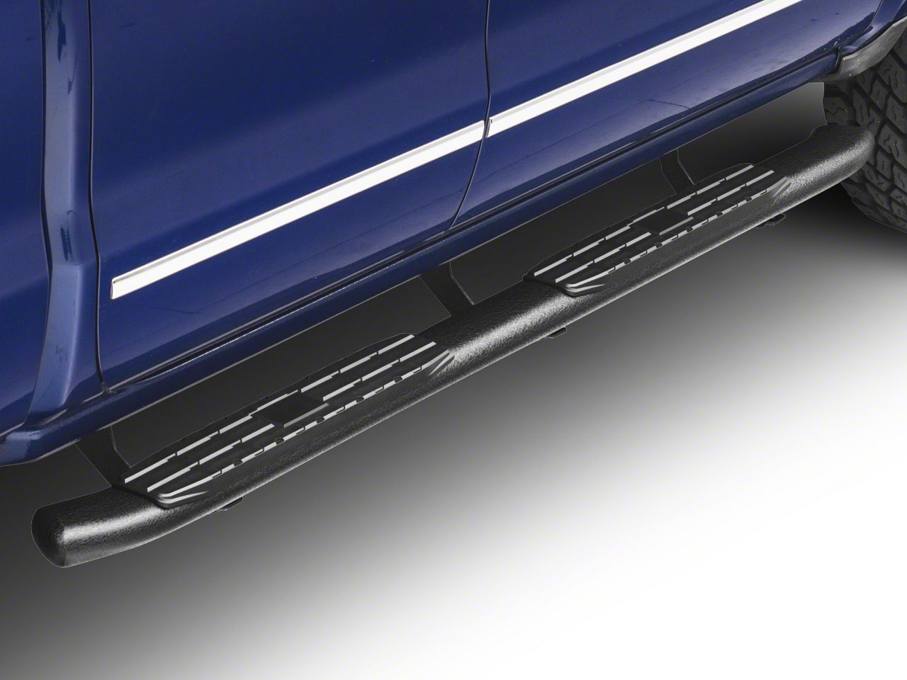 Silverado 1500 4X Series 4-Inch Oval Side Step Bars; Rocker Mount ...