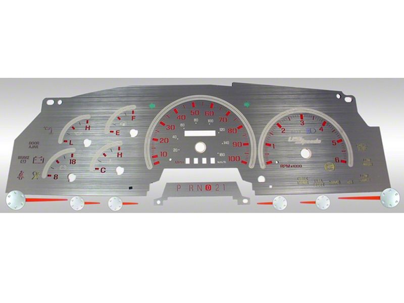 US Speedo F-150 Stainless Edition Gauge Face; Red SSF00R (97-98 F-150)