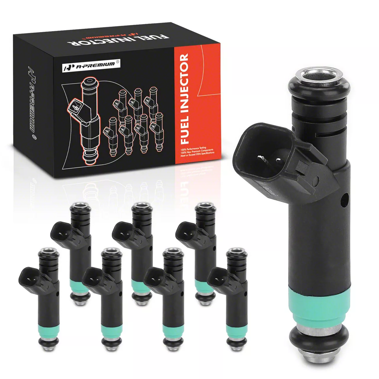 RAM 1500 Fuel Injector Kit; Set of 8; Black (02-07 4.7L RAM 1500 ...