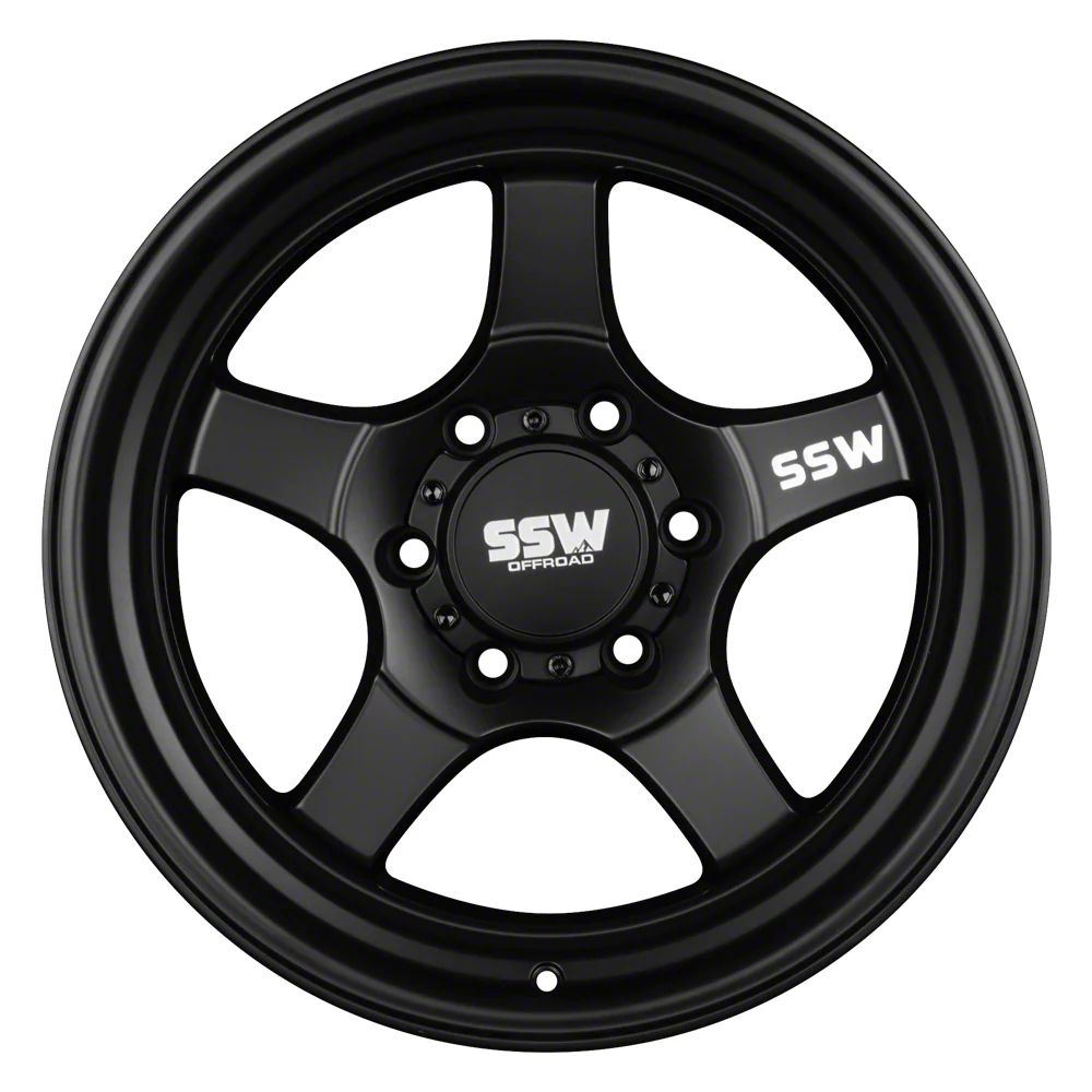 SSW Off-Road Wheels Sierra 1500 Stryker Matte Black 6-Lug Wheel; 17x9 ...