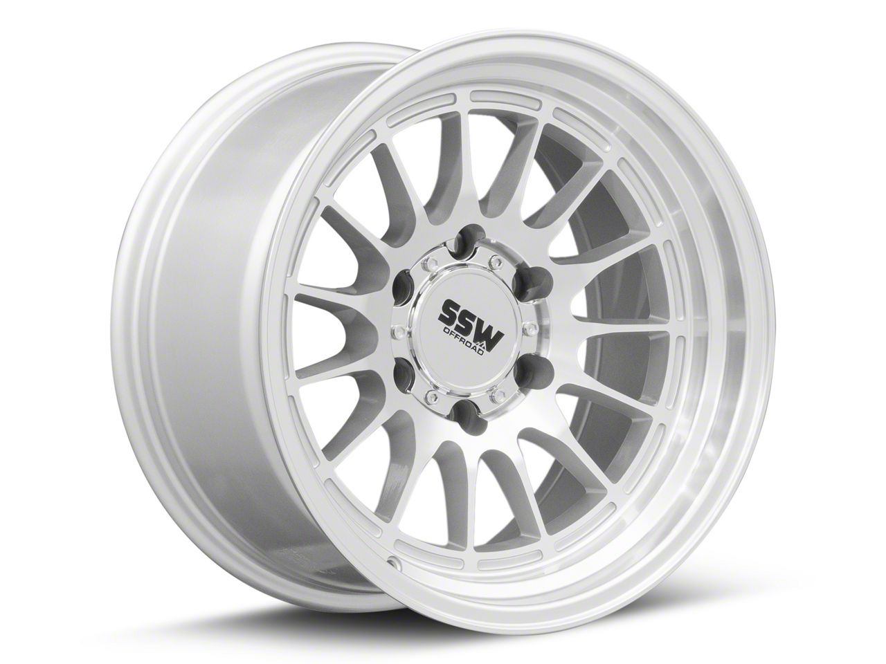 SSW Off-Road Wheels Sierra 1500 Dakar Machined Silver 6-Lug Wheel; 17x9 ...