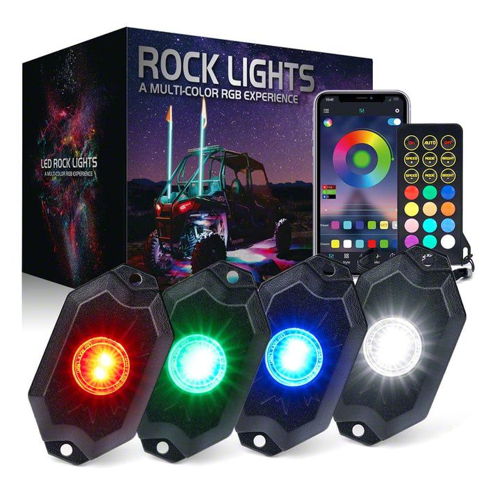 Suparee Ranger Trophy Series RGBW Rock Light Kit with Bluetooth App and ...