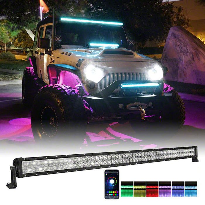 Suparee Silverado 1500 52-Inch RGBW LED Light Bar with Bluetooth ...