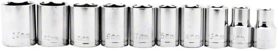 Universal AT 1/2-Inch Drive Metric Socket Set; 10-Piece Set - Free Shipping