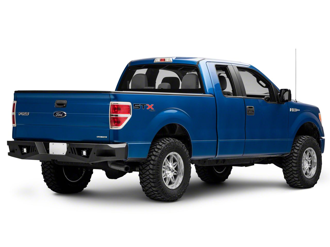 F-250 Super Duty Armour Rear Bumper with LED Lights; Black (17-22 F-250 ...