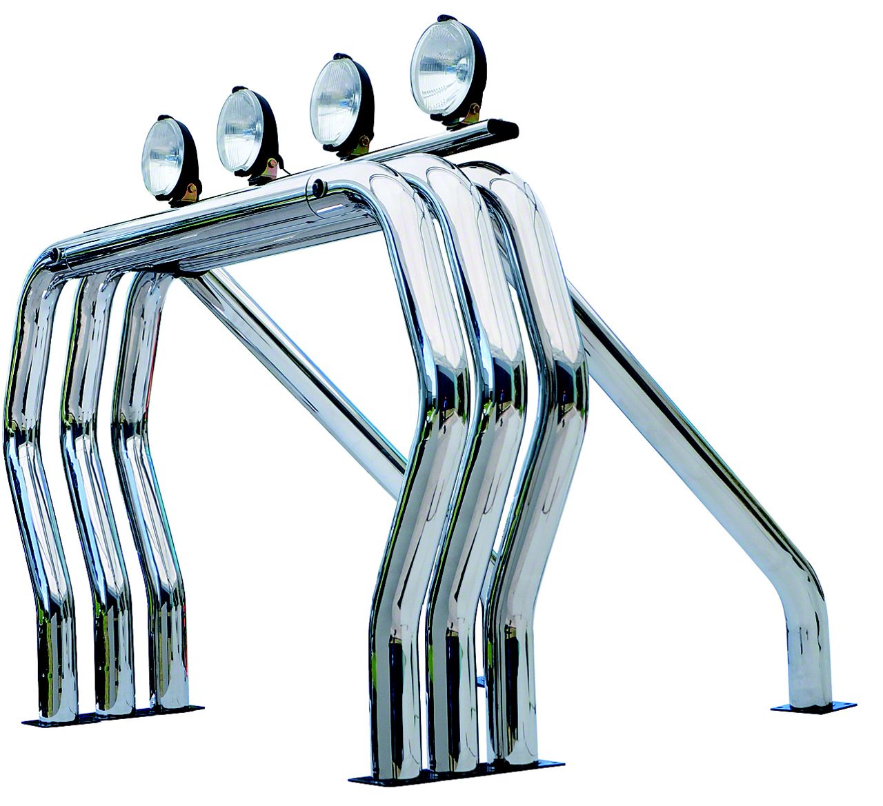 Go Rhino F-250 Super Duty Triple Bar/Single Kicker Bed Bar; Chrome ...