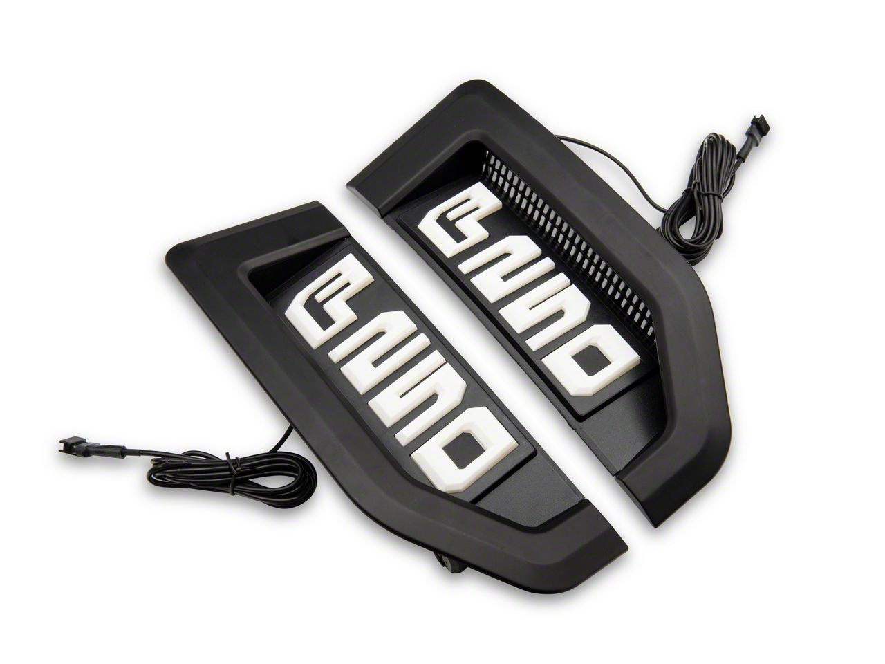 F-250 Super Duty Illuminated 2-Piece Emblems; Black Chrome (17-22 F-250 ...