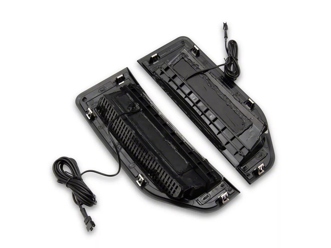 F-250 Super Duty Illuminated 2-Piece Emblems; Black Chrome (17-22 F-250 ...