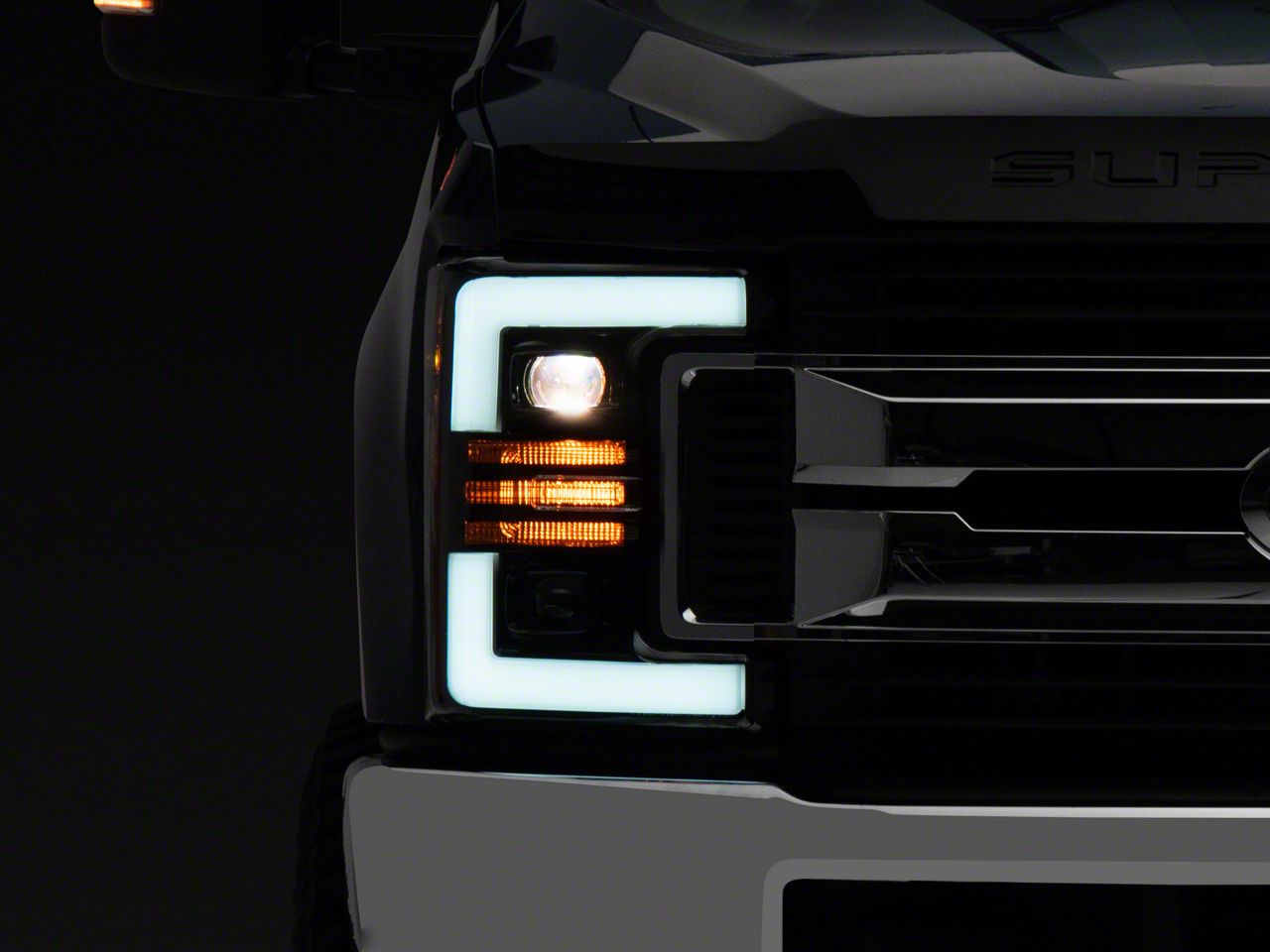 F-250 Super Duty PRO-Series Projector Headlights; Jet Black Housing ...