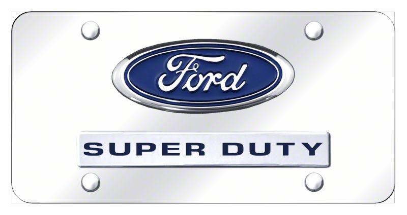 F-250 Super Duty Super Duty Logo License Plate; Chrome on Chrome ...