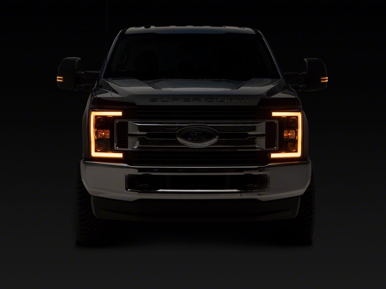 F-250 Super Duty Switchback LED C-Bar Projector Headlights; Gloss Black ...