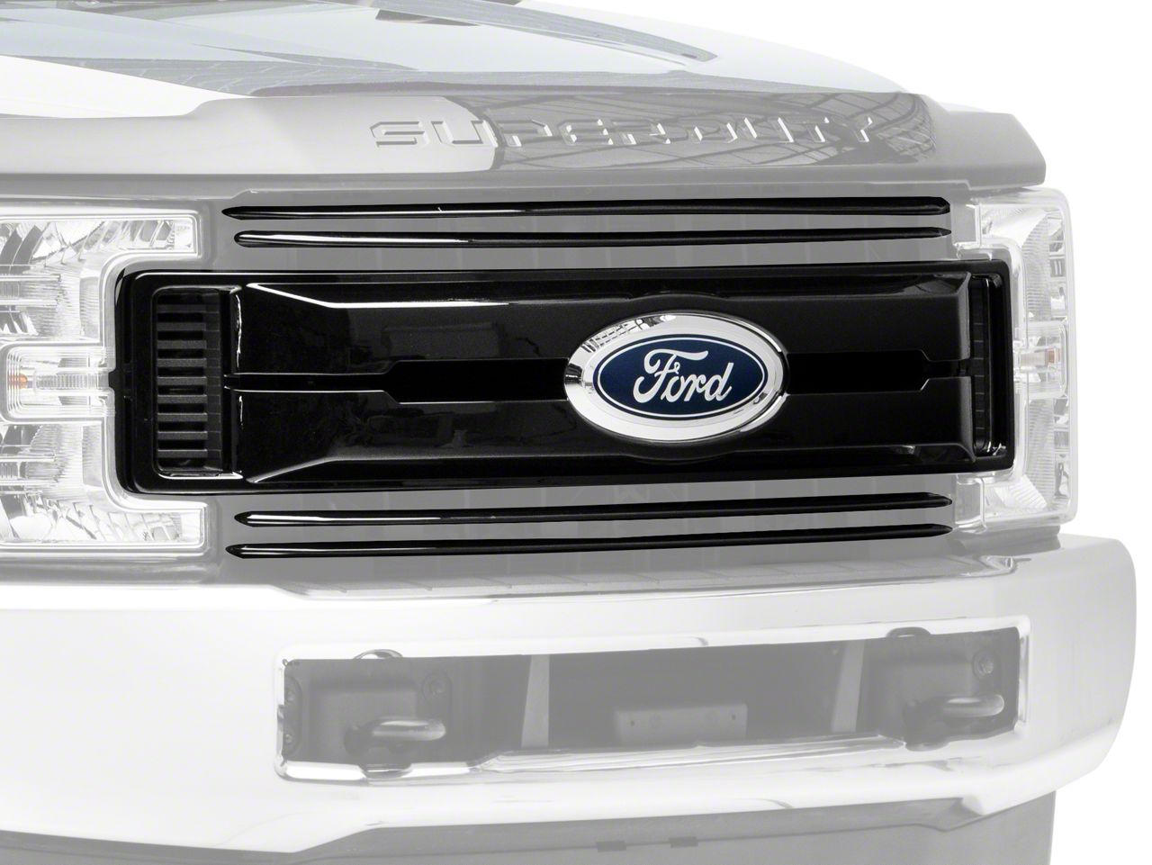 F-250 Super Duty Upper Grille Overlay; Black (17-19 F-250 Super Duty ...