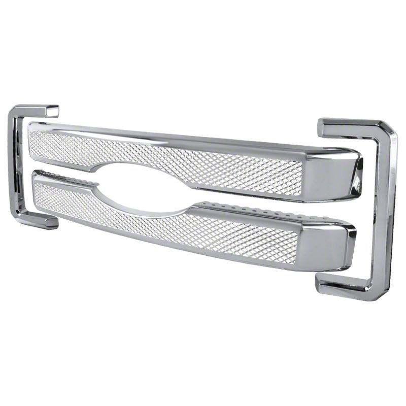 F-250 Super Duty Version 2 Upper Grille Overlay; Chrome (11-16 F-250 ...
