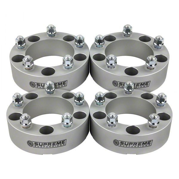Supreme Suspensions Dakota 1-Inch Pro Billet Wheel Spacers; Silver; Set ...