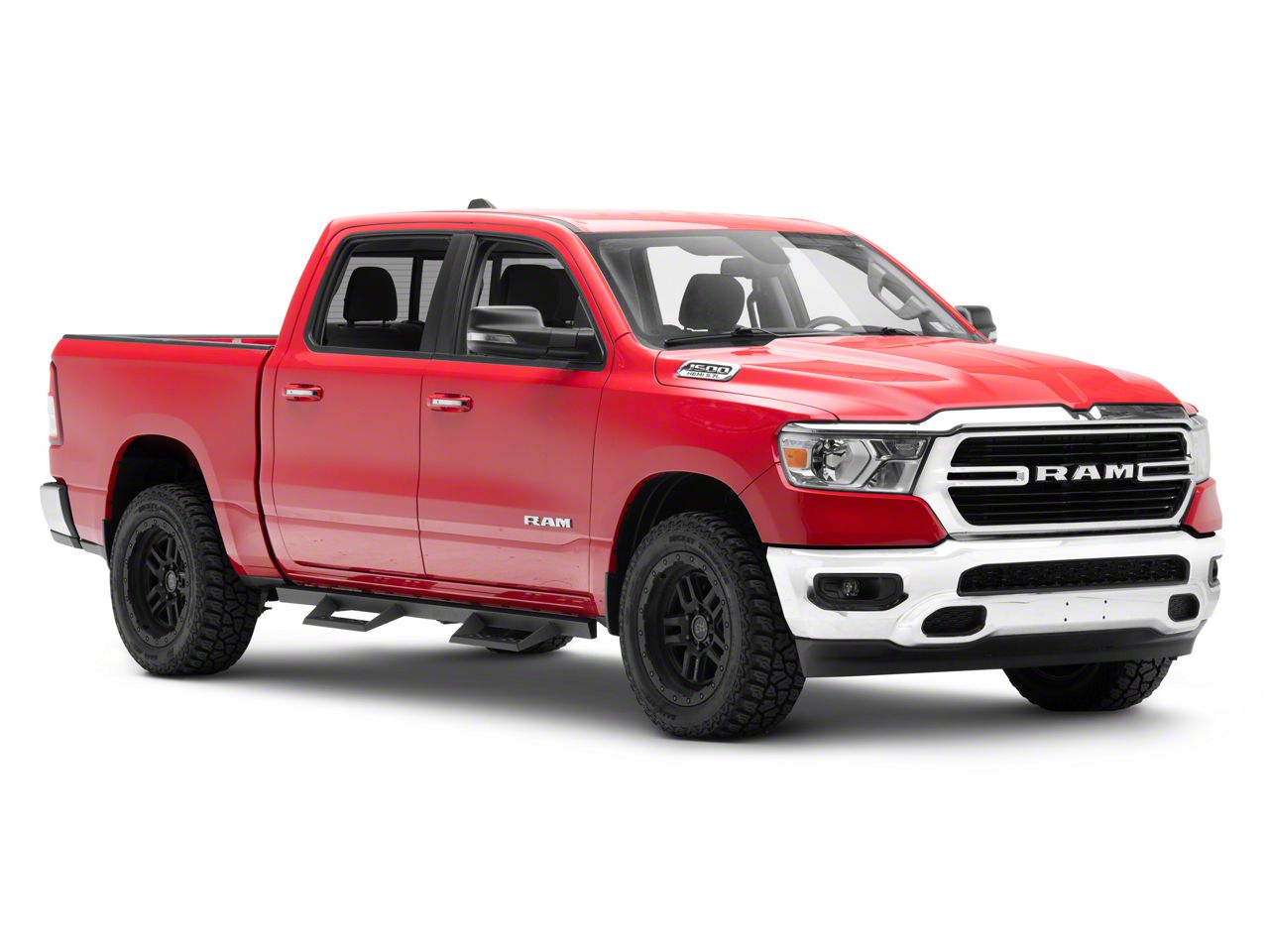 RAM 1500 4-Inch Drop Sniper Running Boards; Textured Black (19-24 RAM ...