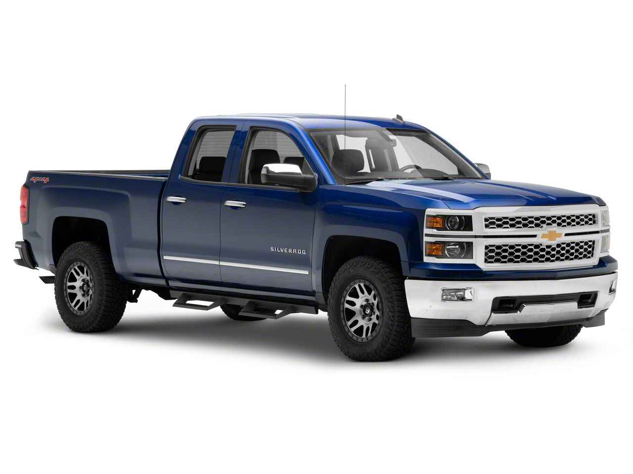 Silverado 1500 4-Inch Drop Sniper Running Boards; Textured Black (07-18 ...