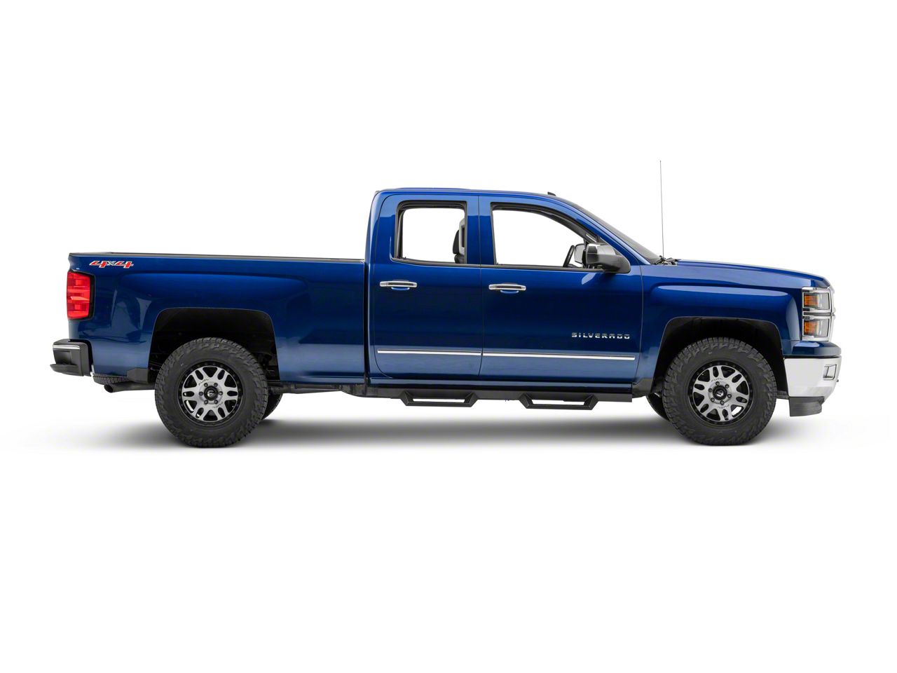 Silverado 1500 4-Inch Drop Sniper Running Boards; Textured Black (07-18 ...