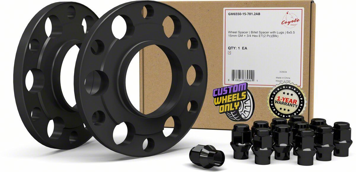 Tahoe 0.60-Inch Billet Aluminum 6-Lug Wheel Spacers and 3/4-Inch ET ...