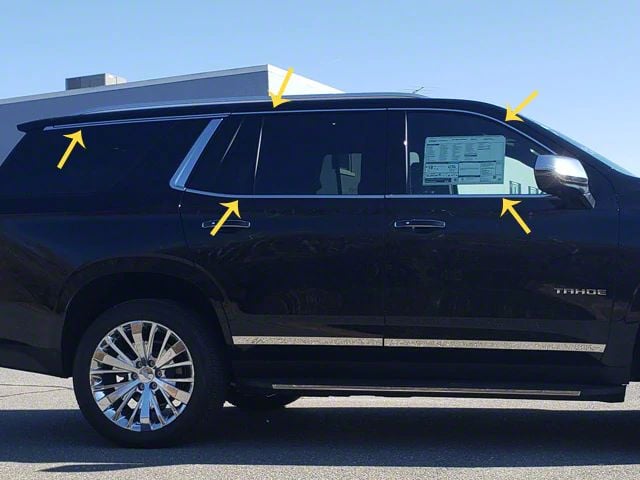 Tahoe 10-Piece Window Trim Package; Stainless Steel (21-26 Tahoe ...