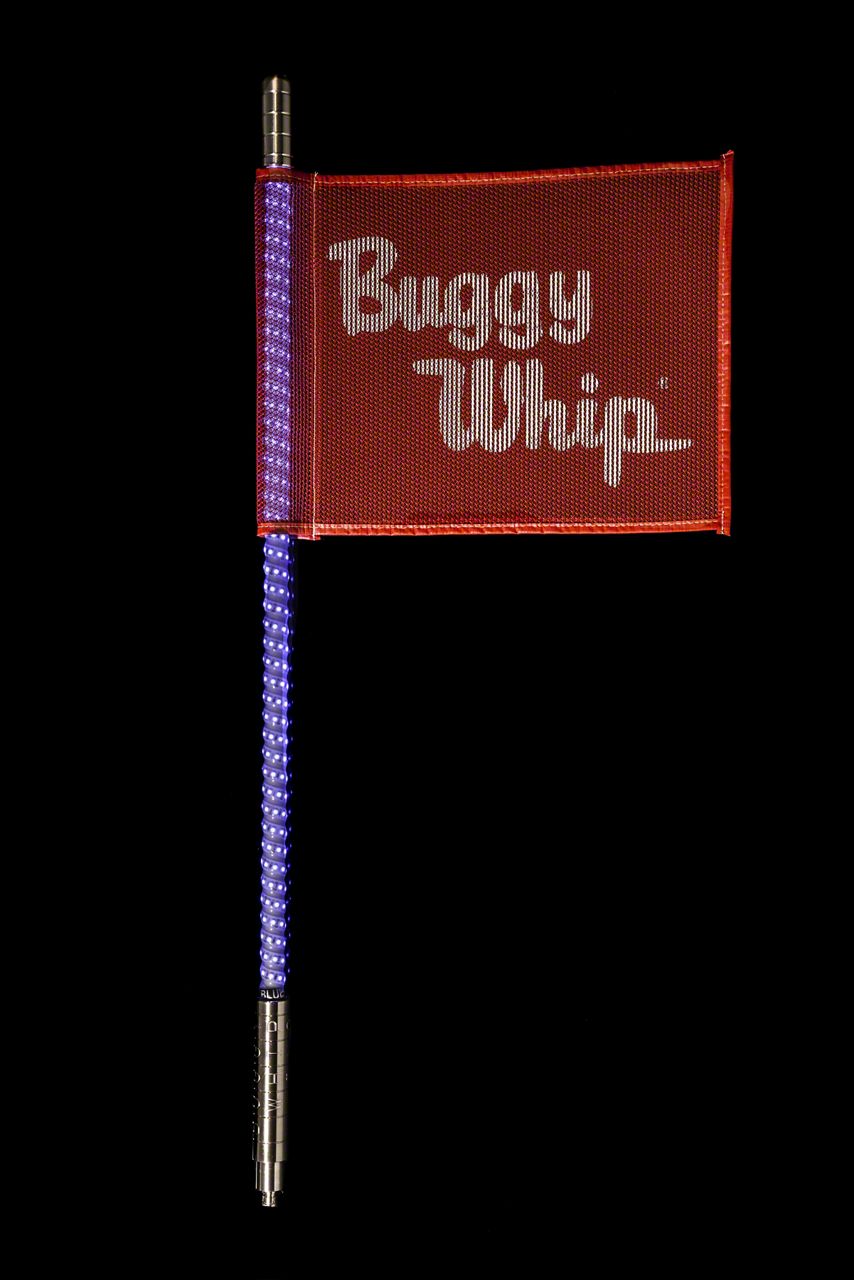 Tahoe 4-Foot Blue LED Whip with 10-Inch x 12-Inch Red Buggy Whip Flag ...