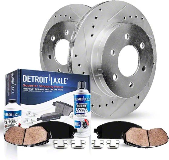 Tahoe Drilled and Slotted 6-Lug Brake Rotor, Pad, Brake Fluid and ...