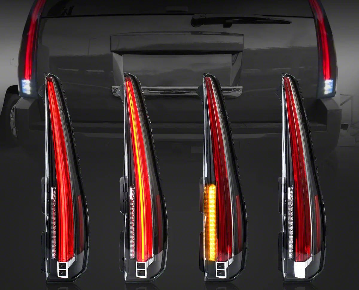 Tahoe LED Sequential Tail Lights; Black Housing; Clear Lens (07-14 ...
