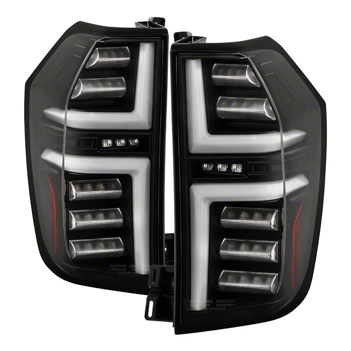 Tahoe LED Tail Lights with Greeting Lights; Black Housing; Clear Lens ...