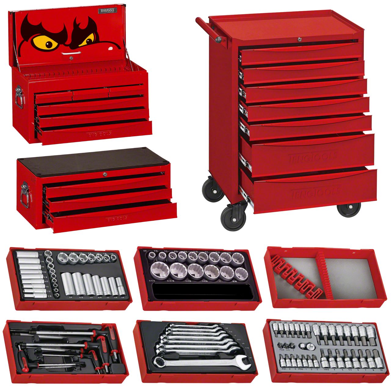 Teng Tools Universal AT 16-Drawer SAE Series Tool Kit; 140-Piece ...