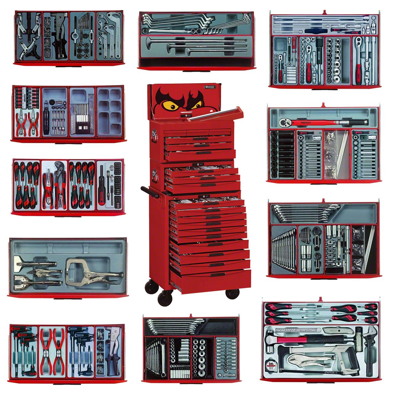 Teng Tools Universal AT Mega Master Mixed Hand Tool Kit with Tool Box ...