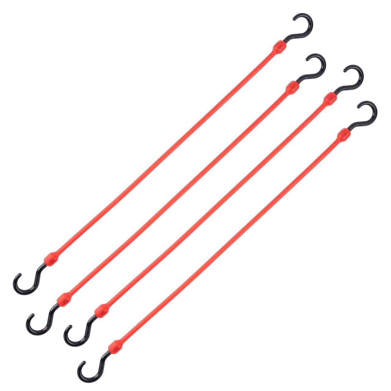 The Perfect Bungee Ranger 18-Inch Heavy Duty Bungee Cords; Red; 4-Pack ...