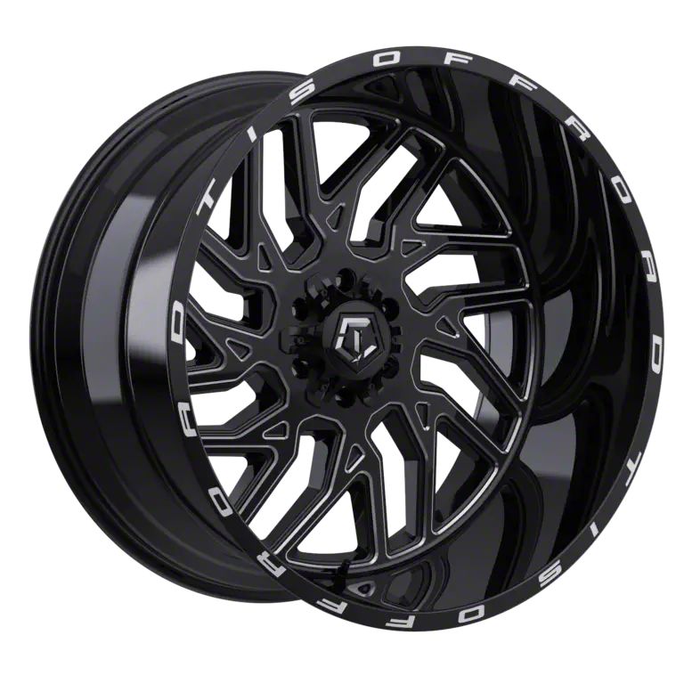 TIS Sierra 2500 544 Gloss Black Milled 8-Lug Wheel; 22x10; 10mm Offset ...