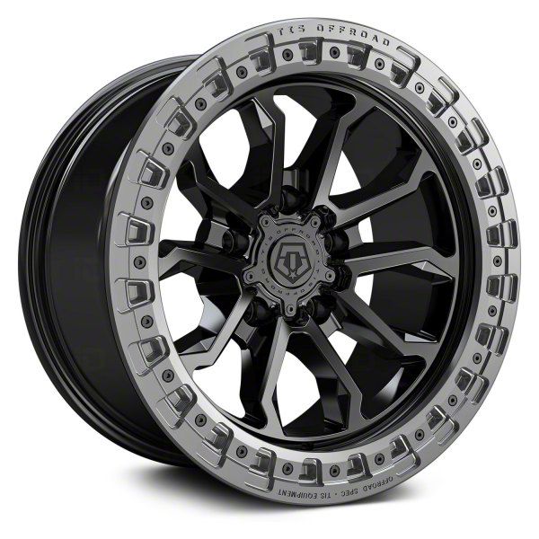TIS Tahoe 556BA Satin Black with Satin Anthracite Bead Ring 6-Lug Wheel ...