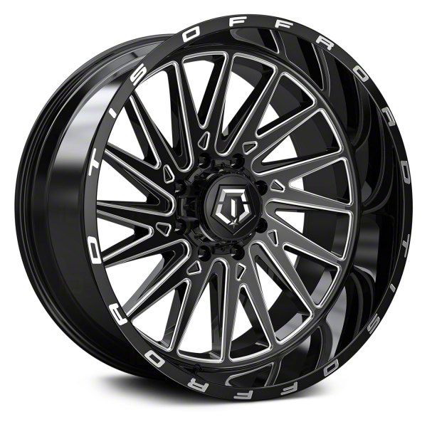 TIS F-250 Super Duty 547BM Gloss Black Milled 8-Lug Wheel; 24x14; -76mm ...