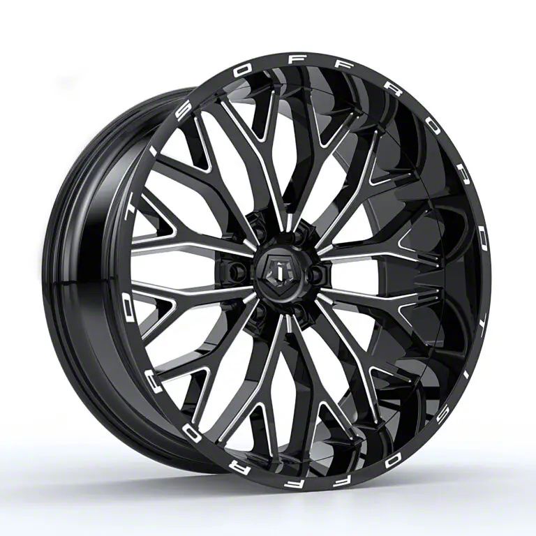 TIS F-250 Super Duty 565 Gloss Black Milled 8-Lug Wheel; 22x12; -44mm ...
