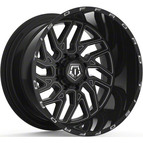 TIS F-350 Super Duty 544BM Gloss Black Milled 8-Lug Wheel; 24x14; -76mm ...